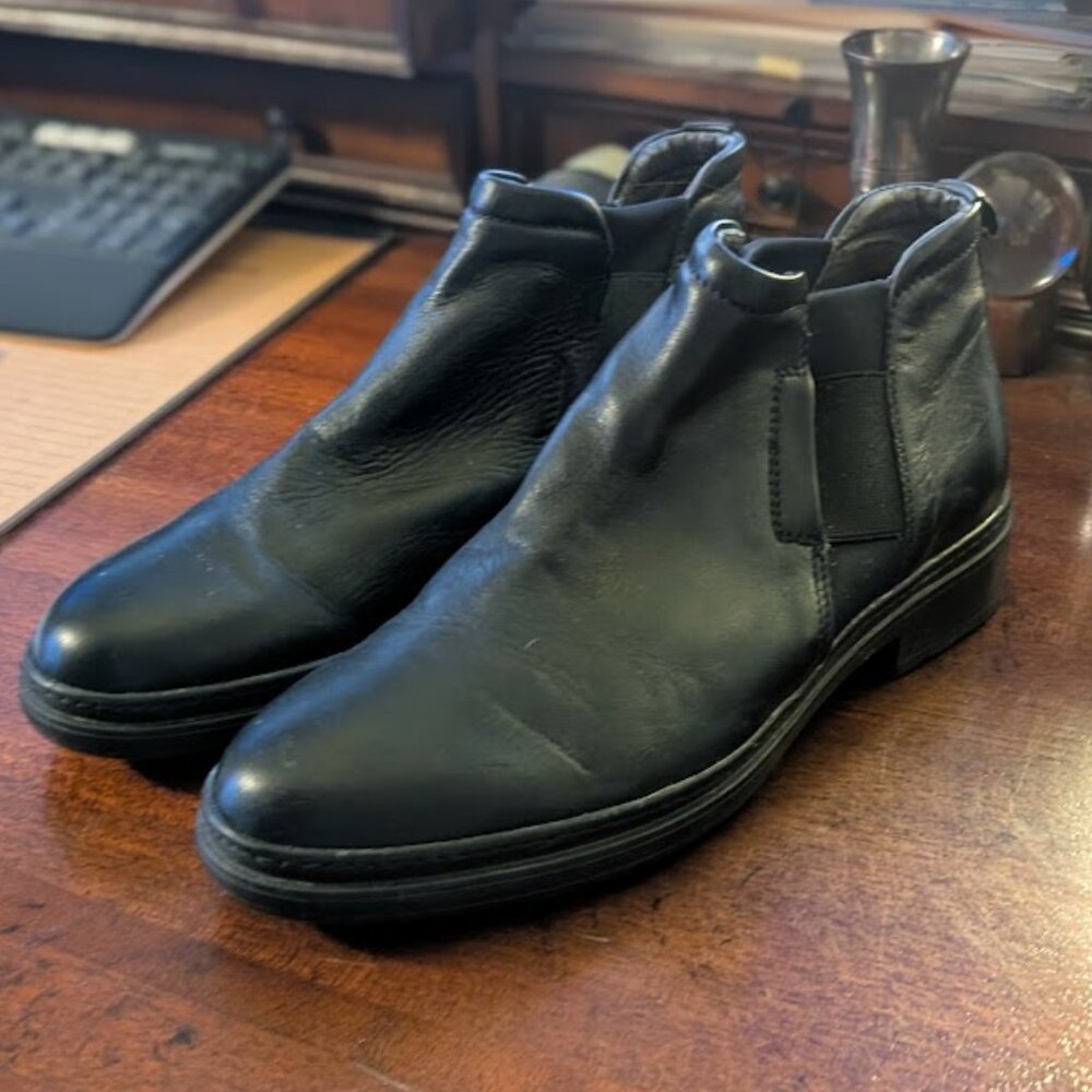 Bacco Bucci Black Men Leather Boots Made In Italy #73… - Gem